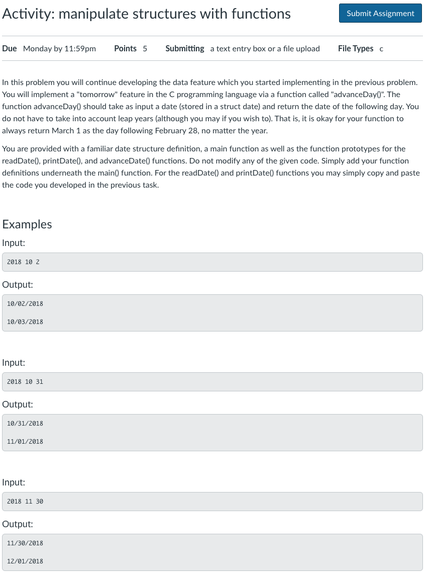 Solved Activity: manipulate structures with functions Submit | Chegg.com