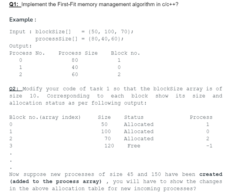 Solved Q2: Modify your code of task 1 so that the blocksize | Chegg.com