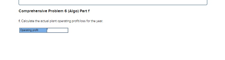 Solved Requlred information Comprehenslve Problem 6 (Algo) | Chegg.com
