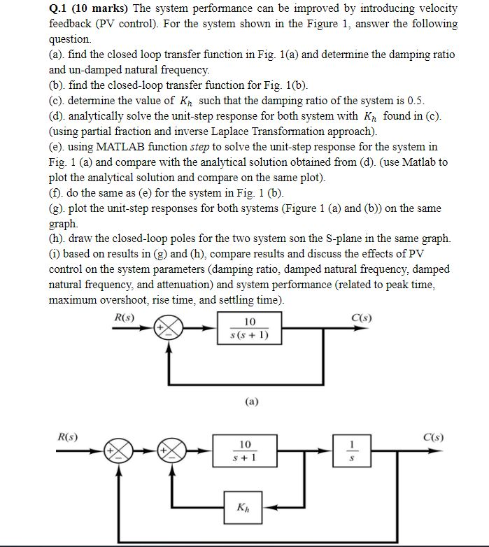 Solved Q.1 (10 marks) The system performance can be improved | Chegg.com