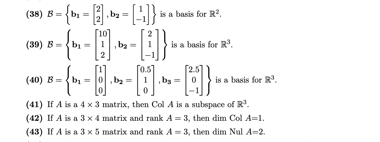 Solved 38) B={b1=[22],b2=[1−1]} is a basis for R2 39) | Chegg.com