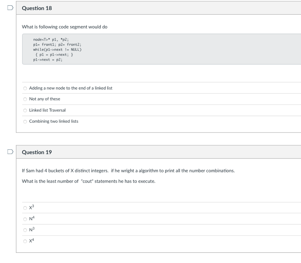 Solved Question 18 What Is Following Code Segment Would Do 
