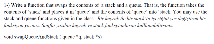 Solved 1-) Write a function that swaps the contents of a | Chegg.com