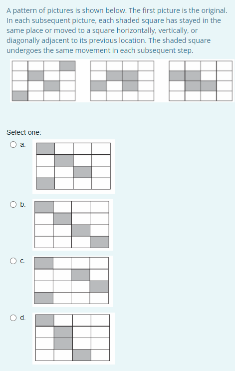 Solved A pattern of pictures is shown below. The first | Chegg.com