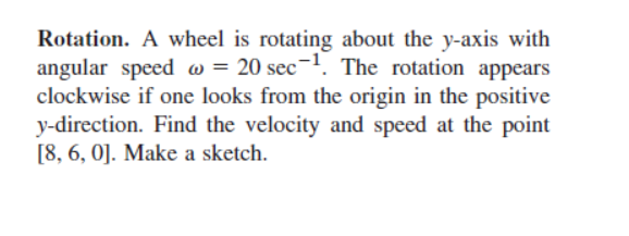 Solved Rotation. A wheel is rotating about the y-axis with | Chegg.com