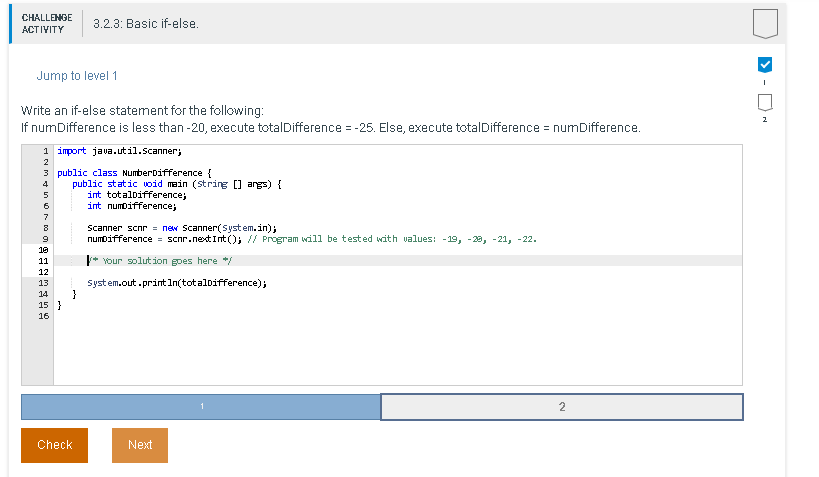Solved CHALLENGE ACTIYITY 3.2.2: Basic if-else expression. | Chegg.com