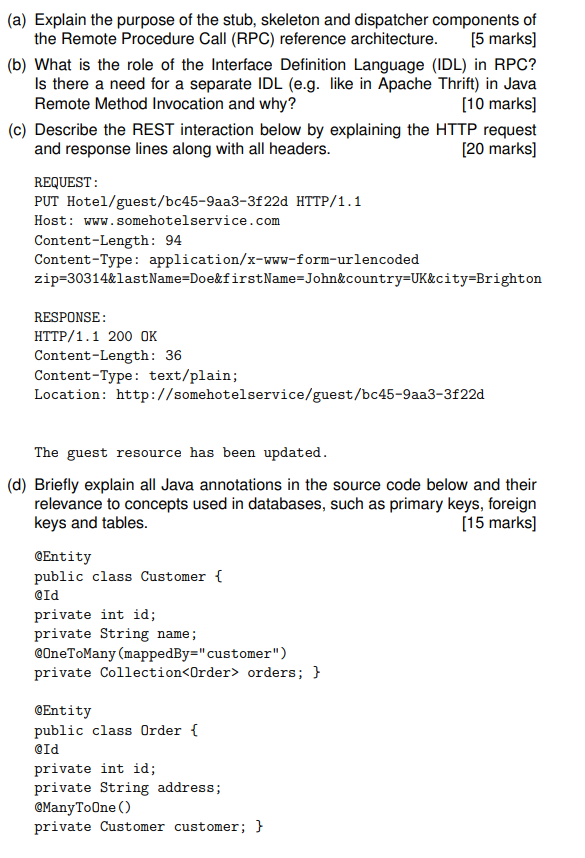 Solved (a) Explain the purpose of the stub, skeleton and | Chegg.com