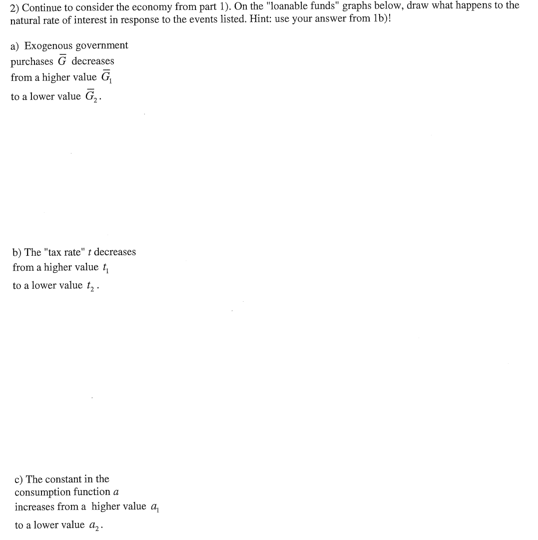 Solved Continue to ﻿consider the economy from part 1?bar (G) | Chegg.com