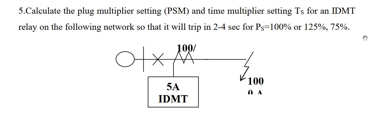 Solved 5.Calculate the plug multiplier setting (PSM) and | Chegg.com