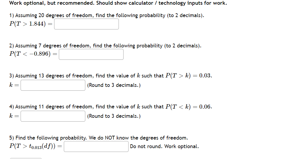 Solved Work optional, but recommended. Should show | Chegg.com Solved Work optional, but recommended. Should show | Chegg.com