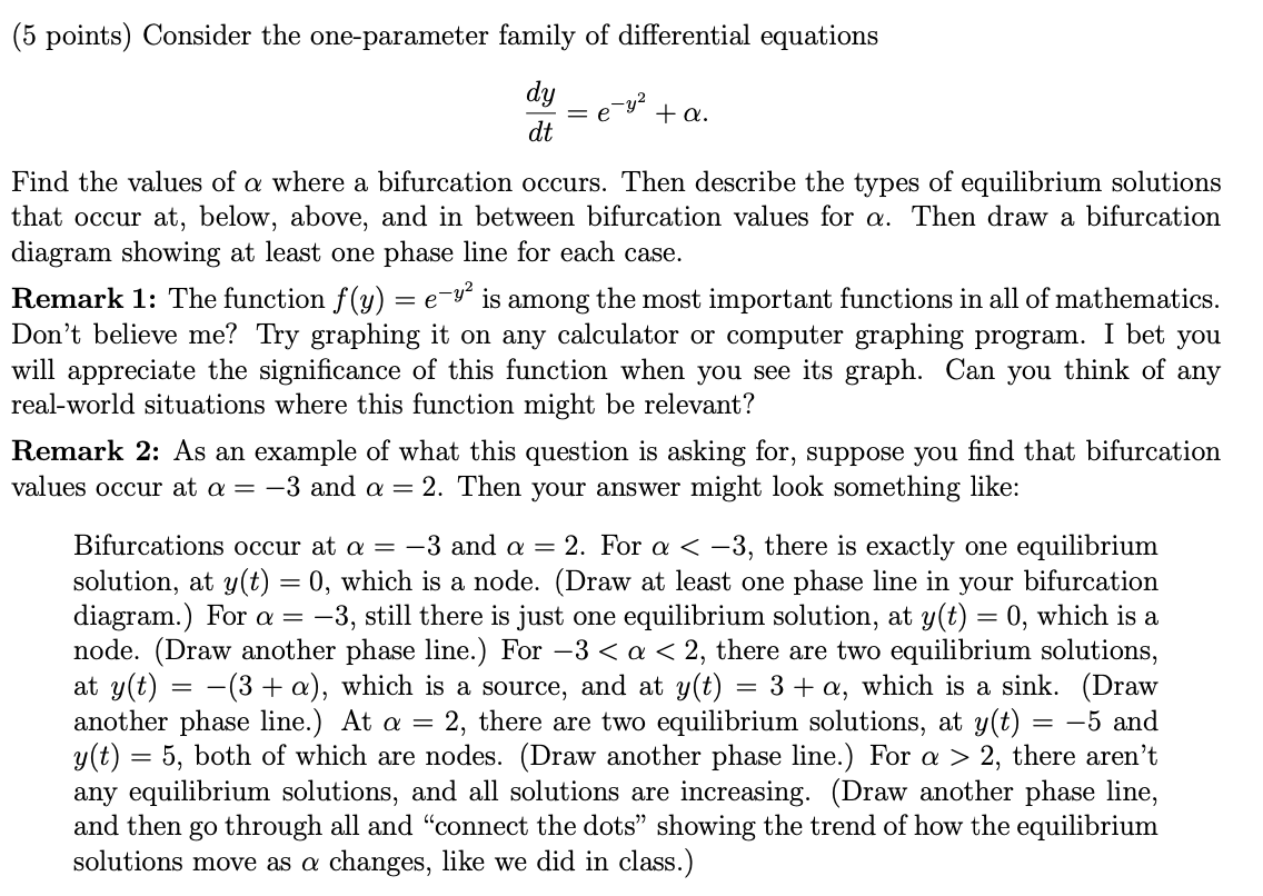 Solved (5 points) Consider the one-parameter family of | Chegg.com