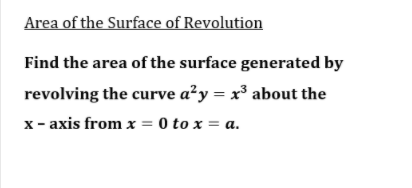 Solved Area of the Surface of Revolution Find the area of | Chegg.com