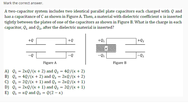Solved A two-capacitor system includes two identical | Chegg.com