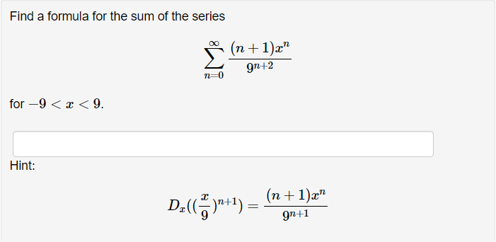 Solved Find a formula for the sum of the series | Chegg.com