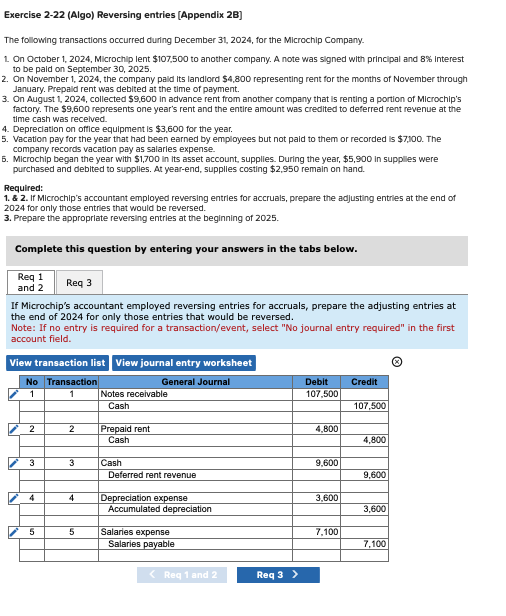 Solved Exercise 2-22 (Algo) Reversing entries [Appendix 2B] | Chegg.com