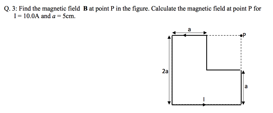 Solved Q. 3: Find the magnetic field B at point P in the | Chegg.com