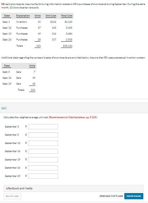 Solved A2. Compute ending inventory at September 30 Using | Chegg.com