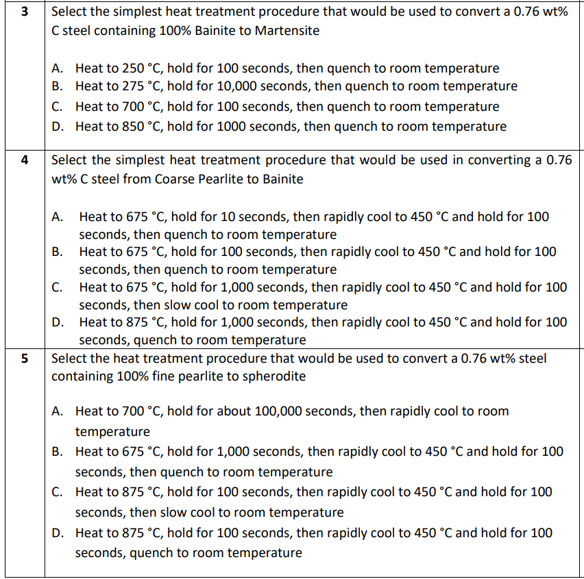 Solved Using the isothermal transformation diagram for an | Chegg.com