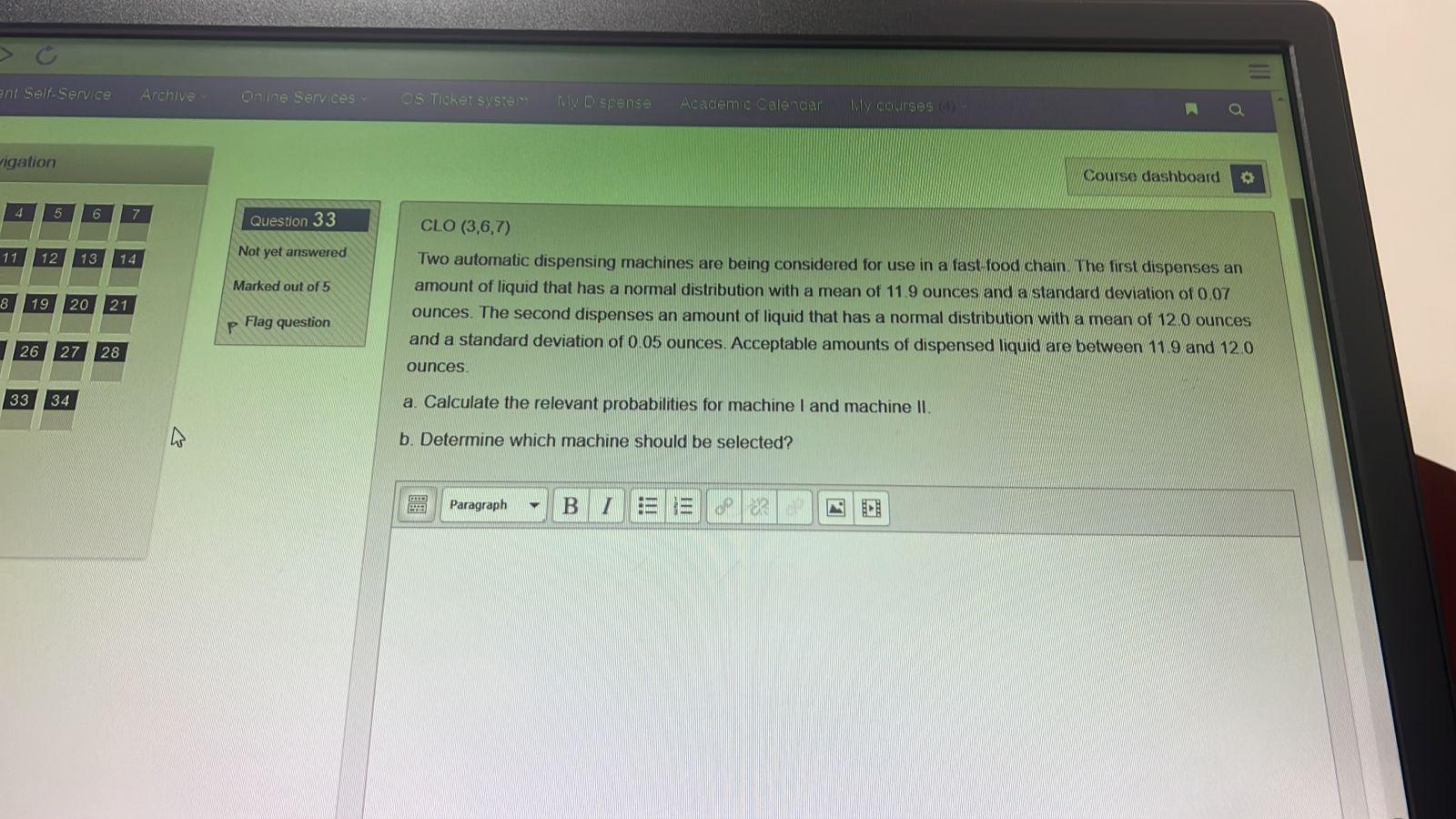 Solved CLO(3,6,7) Two automatic dispensing machines are | Chegg.com
