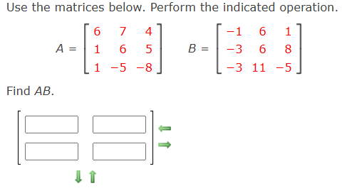 Solved Use the matrices below. Perform the indicated | Chegg.com