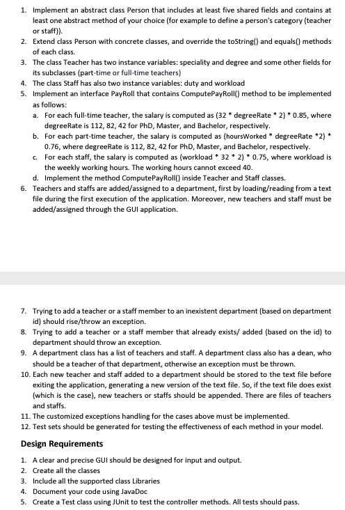 (USE JAVA) Create the following: • UML Class | Chegg.com