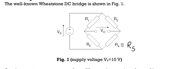 Solved The well-known Wheatstone DC bridge is shown in Fig. | Chegg.com