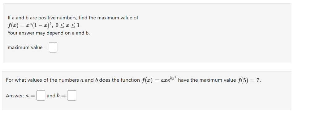 Solved If a and b are positive numbers, find the maximum | Chegg.com