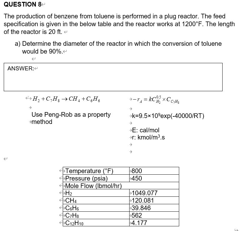 Solved Chemical Engineering Problem! (Simulation and | Chegg.com