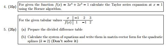 Solved 4. (10p) For given the function f(x) = 3r* + 2x - 1 | Chegg.com
