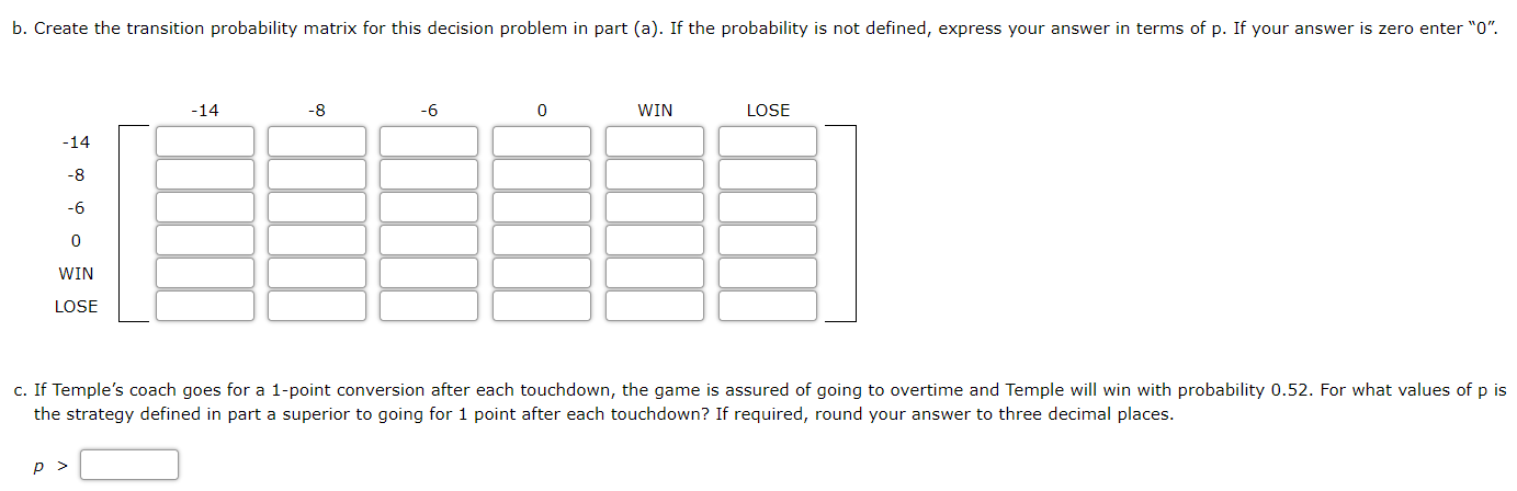 Solved In American football, touchdowns are worth 6 points. | Chegg.com
