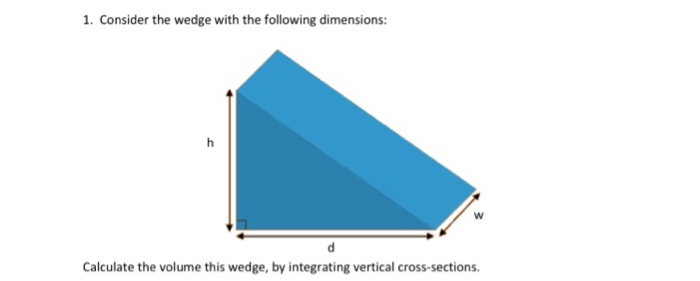 Solved 1. Consider the wedge with the following dimensions: | Chegg.com
