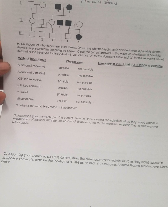 Solved A. Six modes of inheritance are listed below. | Chegg.com