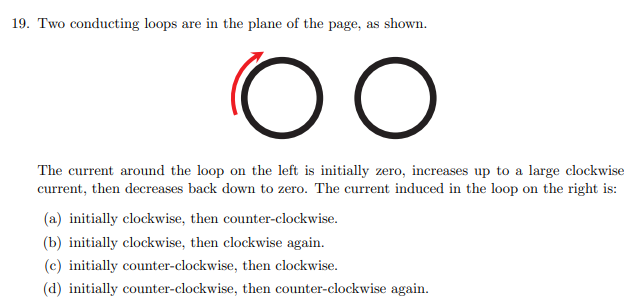 Solved 19. Two conducting loops are in the plane of the | Chegg.com