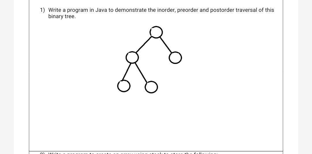 Solved 1) Write a program in Java to demonstrate the | Chegg.com