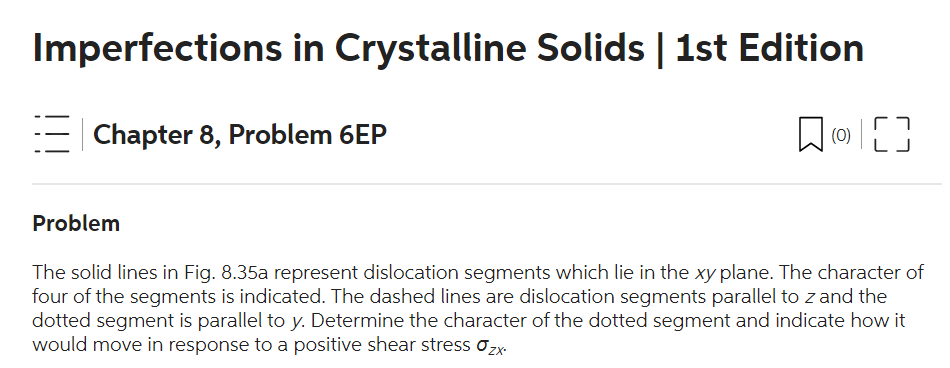 Solved Imperfections in Crystalline Solids | 1st Edition :=∣ | Chegg.com
