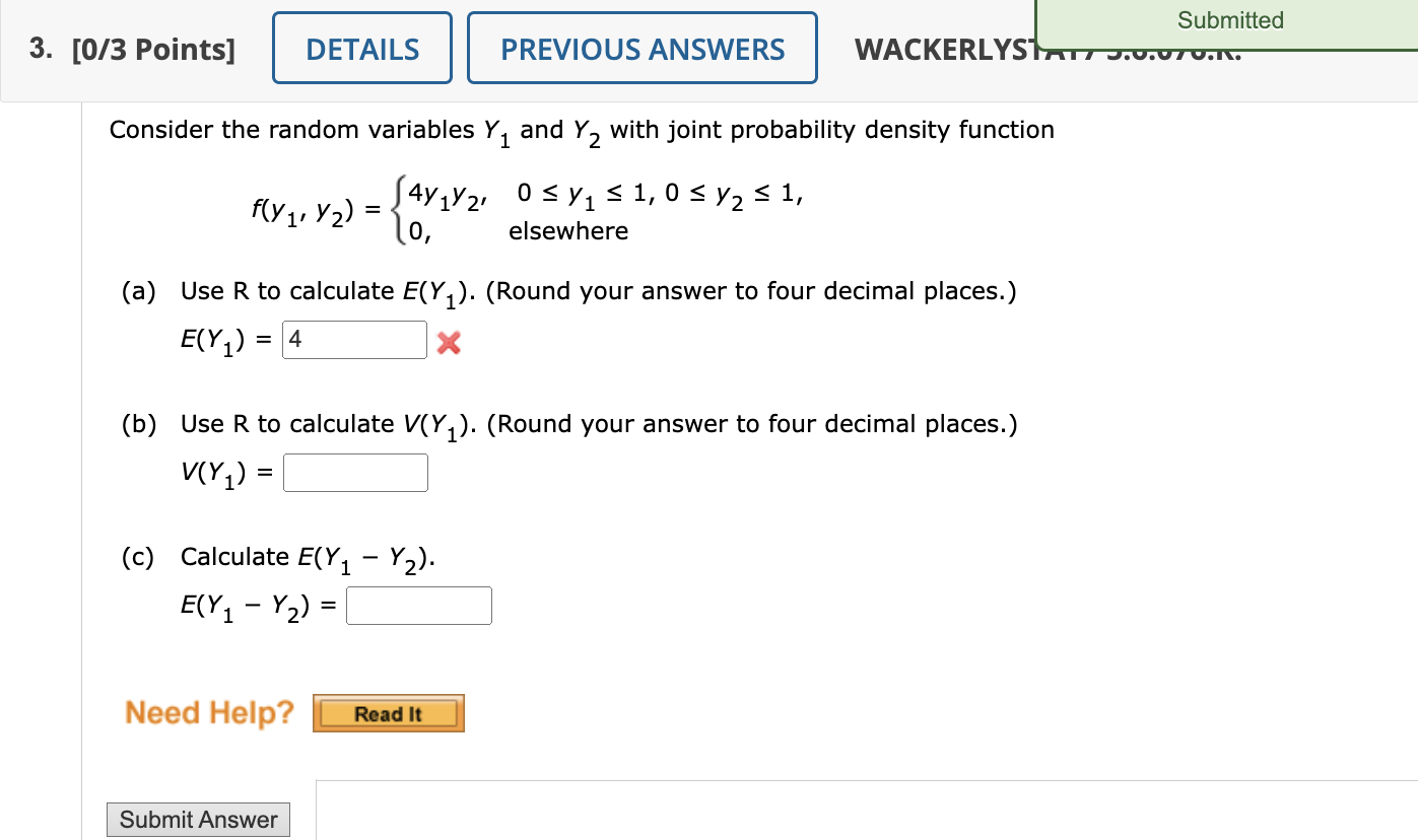 Consider The Random Variables Y1 And Y2 With Joint 3098