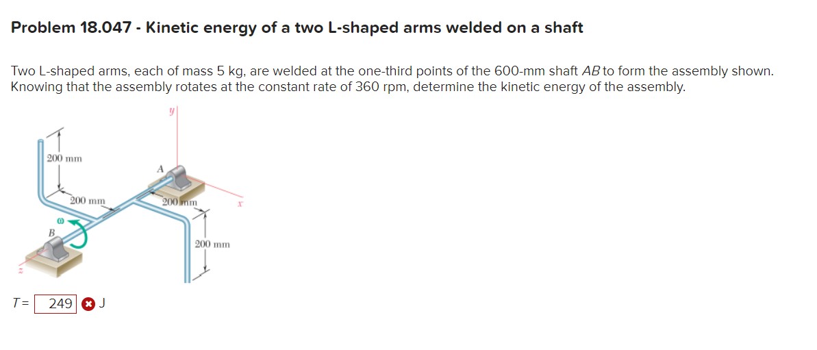 Solved Problem 18.047 - Kinetic energy of a two L-shaped | Chegg.com