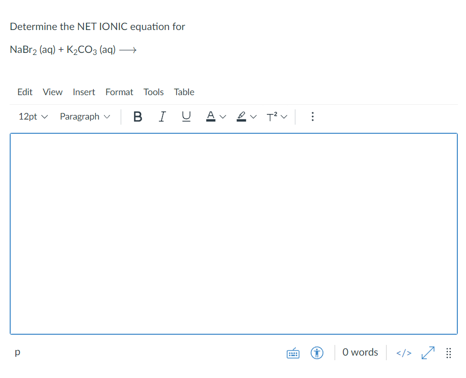 Solved Determine the NET IONIC equation for NaBr2 (aq) + | Chegg.com