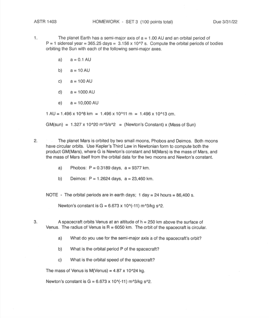 Solved ASTR 1403 HOMEWORK - SET 3 (100 points total) Due | Chegg.com Solved ASTR 1403 HOMEWORK - SET 3 (100 points total) Due | Chegg.com
