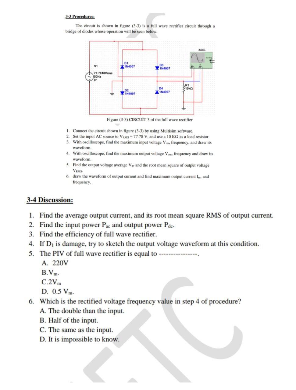 Solved 3-3 Procedures: The circuit is shown in figure (3-3) | Chegg.com