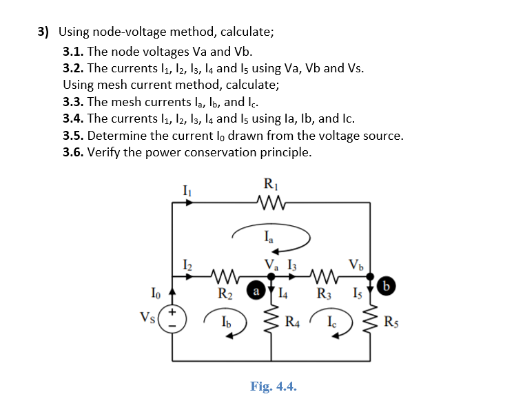 Solved 3) Using node-voltage method, calculate; 3.1. The | Chegg.com