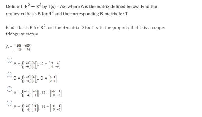 Solved Define T: R2 → R2 by T(x) = Ax, where A is the matrix | Chegg.com