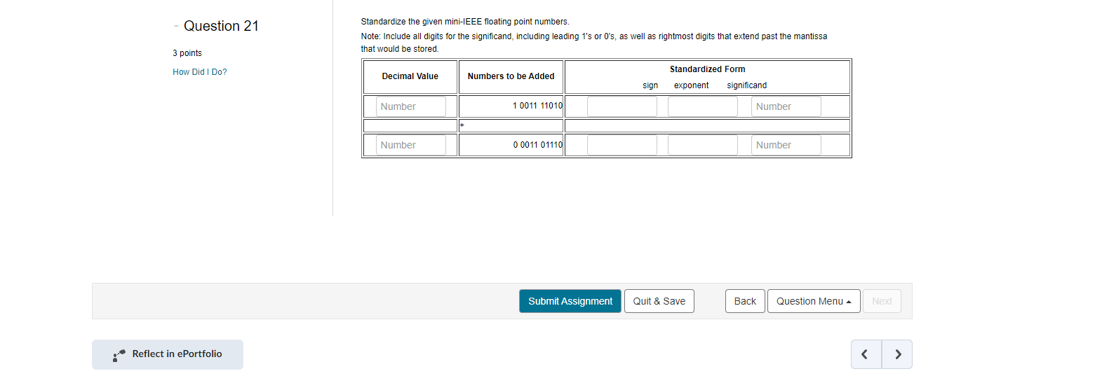 Solved Given the following 10-digit mini-IEEE floating point | Chegg.com