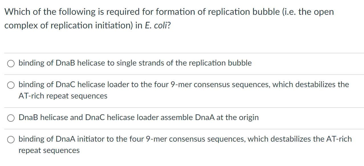 Solved Which of the following is required for formation of | Chegg.com