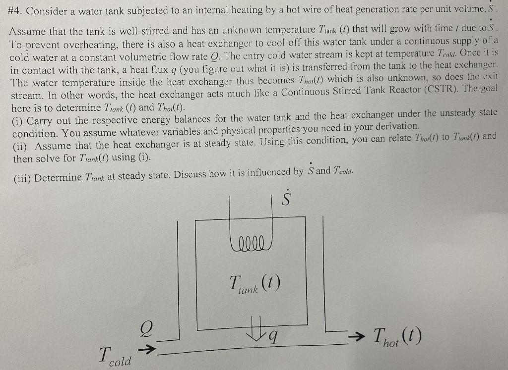 Solved \#4. Consider a water tank subjected to an internal | Chegg.com