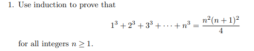 Solved 1. Use induction to prove that | Chegg.com