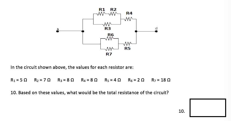 Solved R1 R2 R4 w w R3 R6 W 02 mm R5 R7 In the circuit shown | Chegg.com