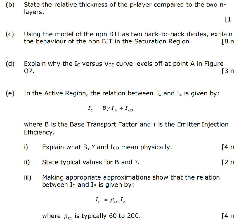 Solved A representation of the variation of Ic with Vce is | Chegg.com