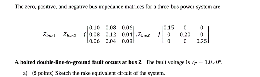 Solved The zero, positive, and negative bus impedance | Chegg.com