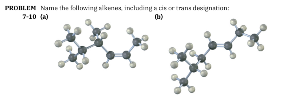 Solved PROBLEM Name the following alkenes, including a cis | Chegg.com